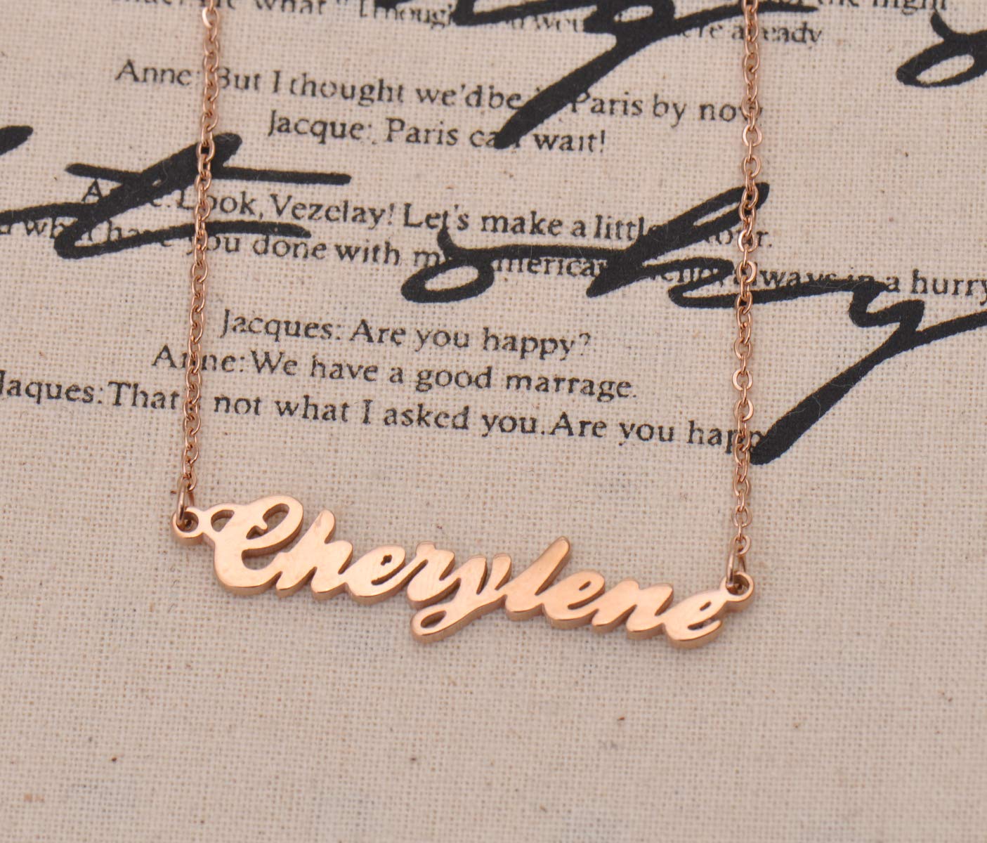 GR35Z9 Customized Made 18K Gold Plated Any Name Necklace Personalized for Her Cobi