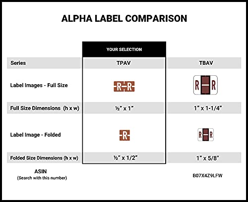 Doctor Stuff - File Folder Labels, Alphabet Letter R, TAB Products - TPAV Series Compatible Alpha Stickers, Brown, 1" x 1-1/4", 500/Roll