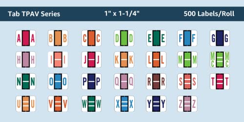 Doctor Stuff - File Folder Labels, Alphabet Letter R, TAB Products - TPAV Series Compatible Alpha Stickers, Brown, 1" x 1-1/4", 500/Roll