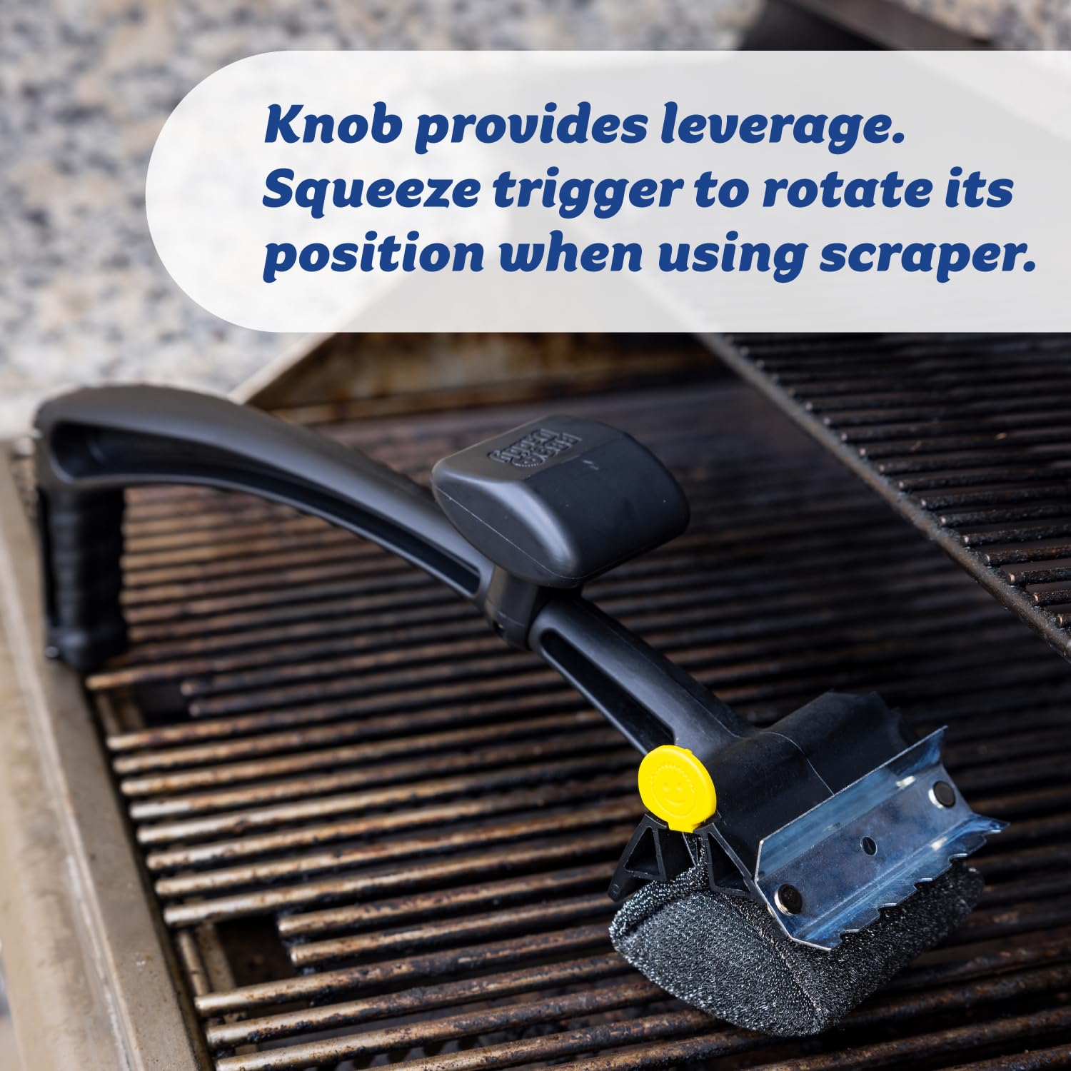 Scrub Daddy BBQ Daddy Grill Brush - Bristle Free Steam Cleaning Scrubber with ArmorTec Steel Mesh - Replaceable Head Cleaning Brush + Scraper for Grill Grates (1 Count)