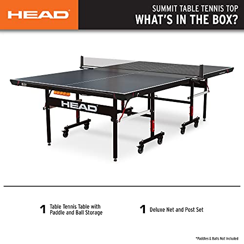 HEAD Summit USA Indoor Table Tennis Table, Competition Grade Net, 10 Minute Easy Set Up β Ping Pong Table with Playback Mode