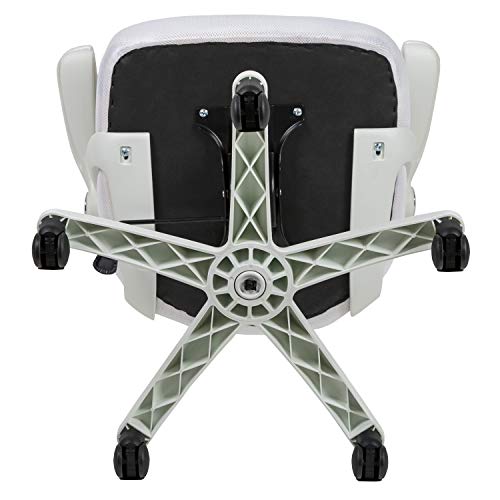 Flash Furniture High Back White Mesh Ergonomic Swivel Office Chair with White Frame and Flip-up Arms 26.5D x 26.5W x 44H in