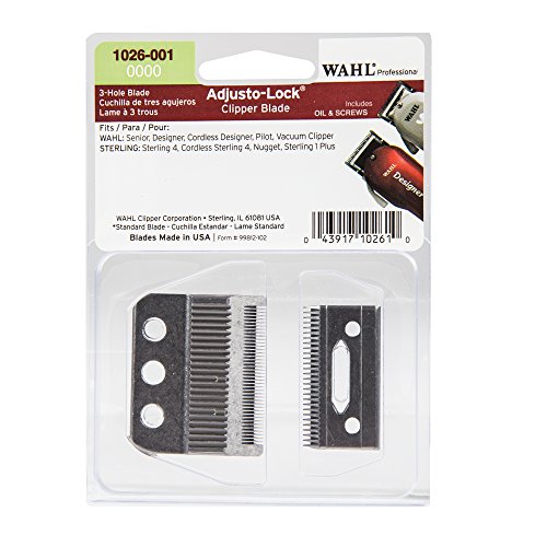 Wahl Professional - 3 Hole Adjusto-Lock 0000 Clipper Blade for Designer, Senior, Cordless Designer, Pilot, Sterling 4 Clipper, Sterling Cordless 4, Nugget and Sterling 1 โ Model 1026-001