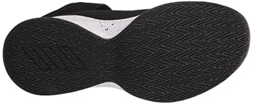 adidas Cross Em Up 5 Basketball Shoe, Black/Silver Metallic/White, 3 Wide US Unisex Little_Kid