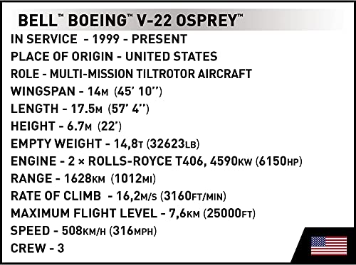 COBI Armed Forces Bell Boeing V-22 Osprey, First Flight Edition