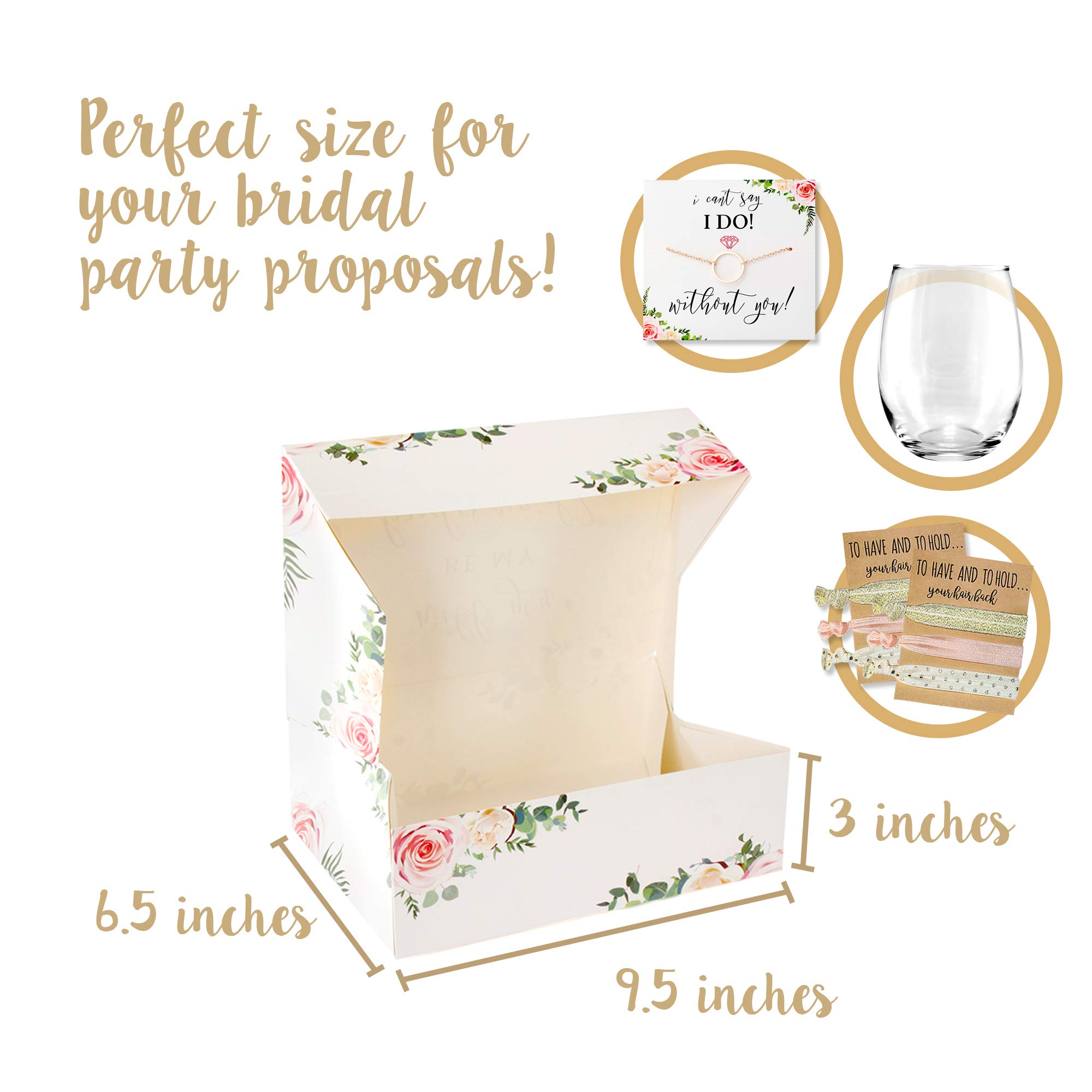 Bridesmaid Proposal Box Set {6 Pack} 1 Maid of Honor Proposal Box and 5 Will You be My Bridesmaid Boxes I Floral Bridesmaid Box for Bridesmaid Gifts
