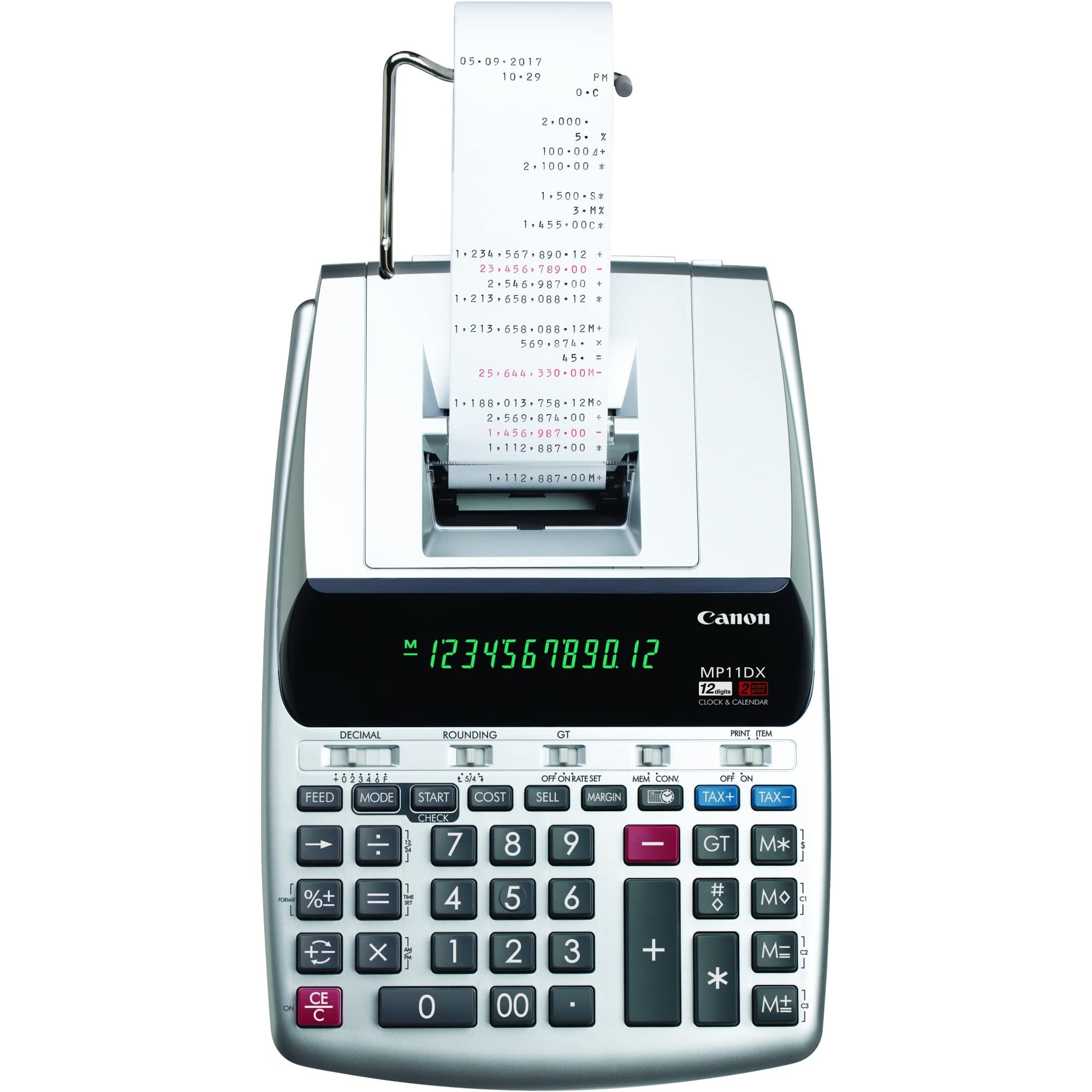 Canon Office Products 2198C001 Canon MP11DX-2 Desktop Printing Calculator with Currency Conversion, Clock and Calendar
