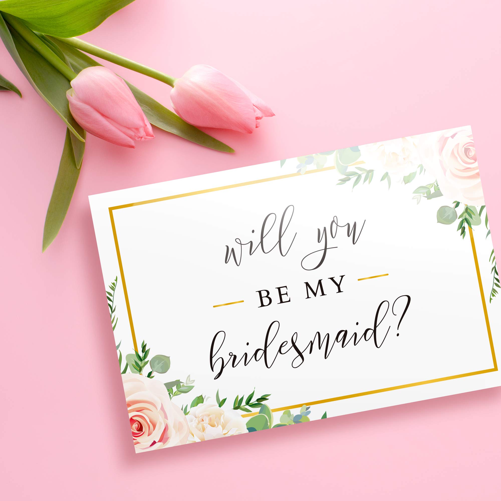 Bridesmaid Proposal Box Set {6 Pack} 1 Maid of Honor Proposal Box and 5 Will You be My Bridesmaid Boxes I Floral Bridesmaid Box for Bridesmaid Gifts