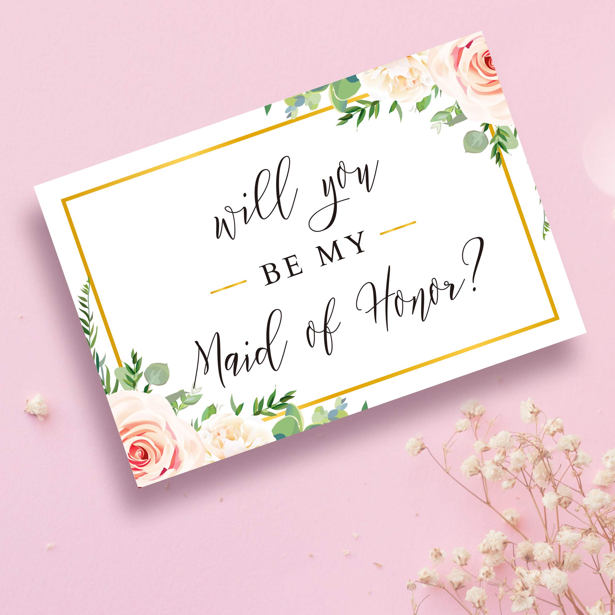 Bridesmaid Proposal Box Set {6 Pack} 1 Maid of Honor Proposal Box and 5 Will You be My Bridesmaid Boxes I Floral Bridesmaid Box for Bridesmaid Gifts