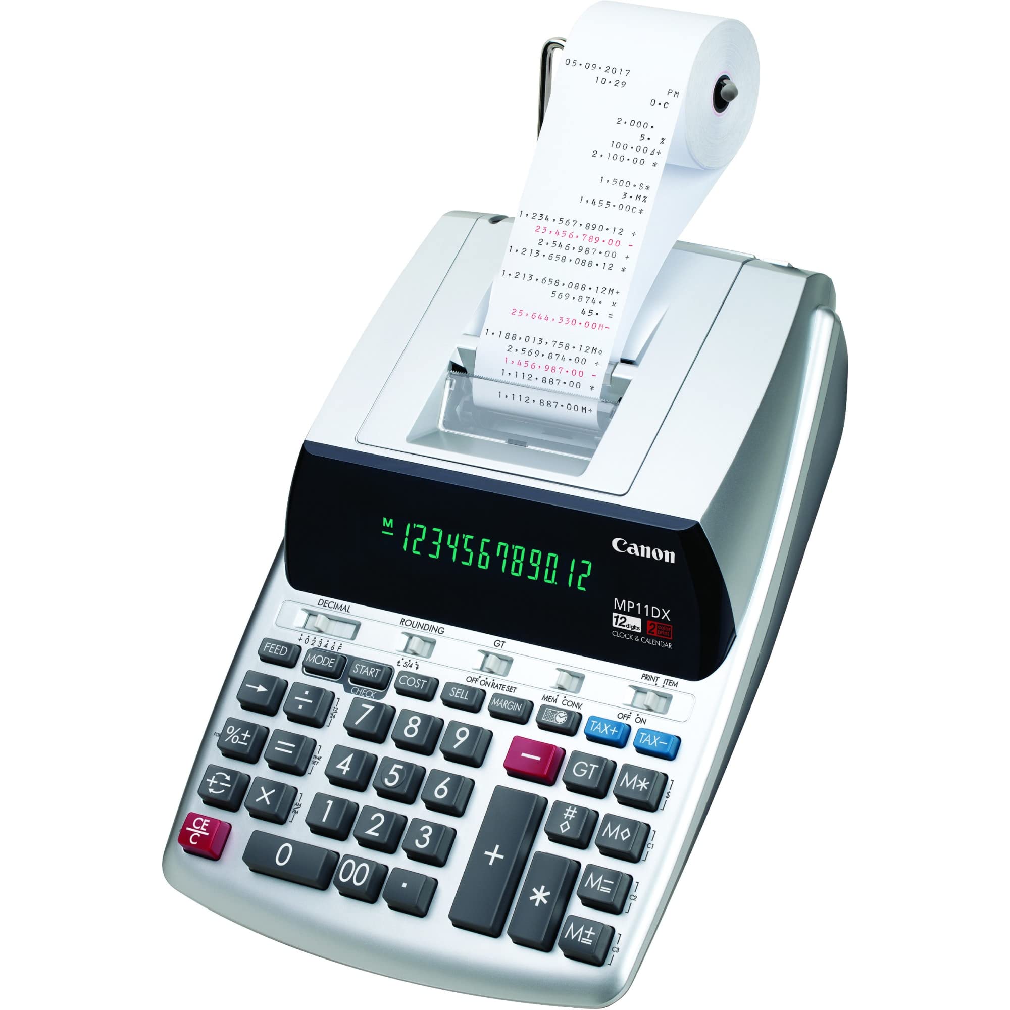 Canon Office Products 2198C001 Canon MP11DX-2 Desktop Printing Calculator with Currency Conversion, Clock and Calendar