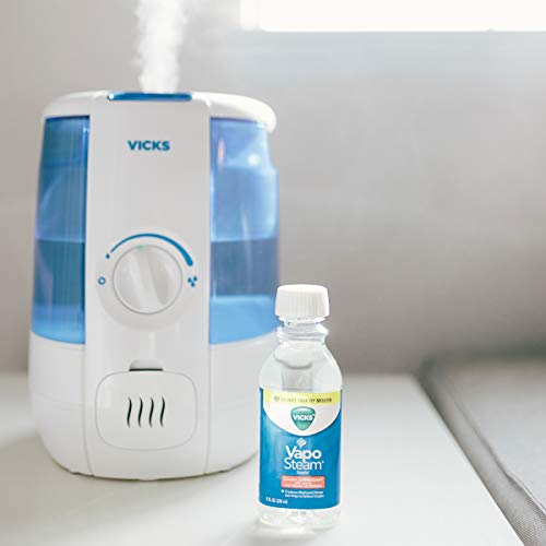 Vicks Filter-Free CoolRelief Cool Mist Humidifier, Medium Room, 1.2 Gallon Tank – Visible, Medicated Ultrasonic Humidifier for Baby, Kids and Adults, Works With Vicks VapoPads and Vicks VapoSteam
