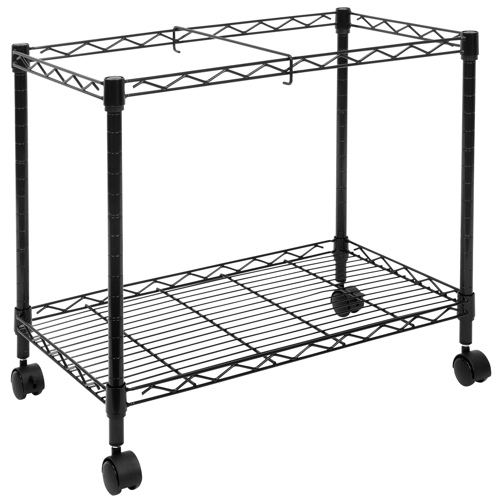 Mount-It! Rolling File Cart with Wheels | Mobile Hanging File Folder Rack | Single Tier with Storage Rack and Locking Casters | Fits Letter and Legal Size Filing Folders | 23" W x 13.5" D x 20" H