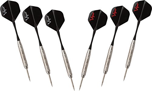 Viper by GLD Products Viper Vault Cabinet & Shot Sisal/Bristle Ready-to-Play Bundle: Elite Set (Shot King Dartboard, Darts, Shadow Buster and Laser Throw Line), Black