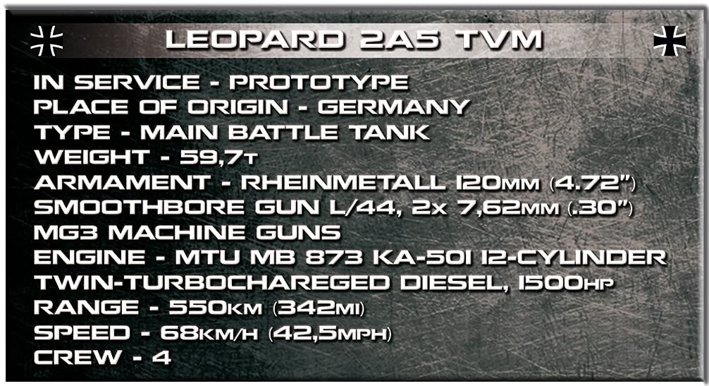 COBI Armed Forces Leopard 2A5 TVM German prototype tank