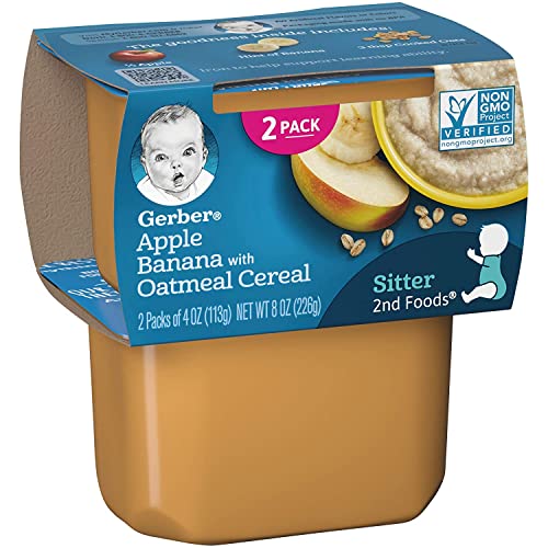 Gerber Baby Food, 2nd Foods, Apple Banana with Oatmeal, 8 OZ (Pack of 1)