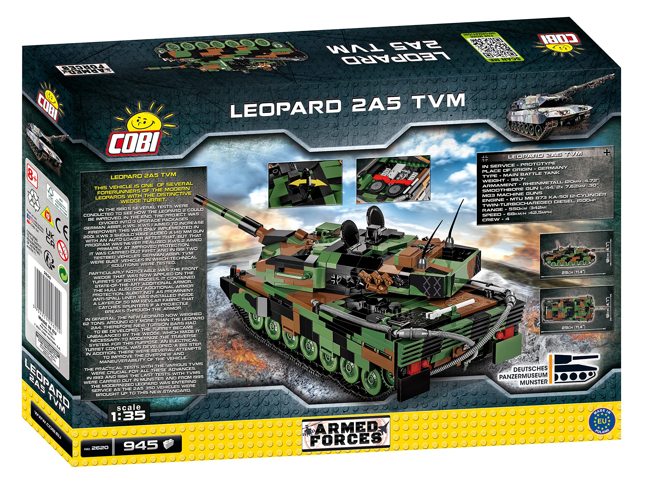 COBI Armed Forces Leopard 2A5 TVM German prototype tank