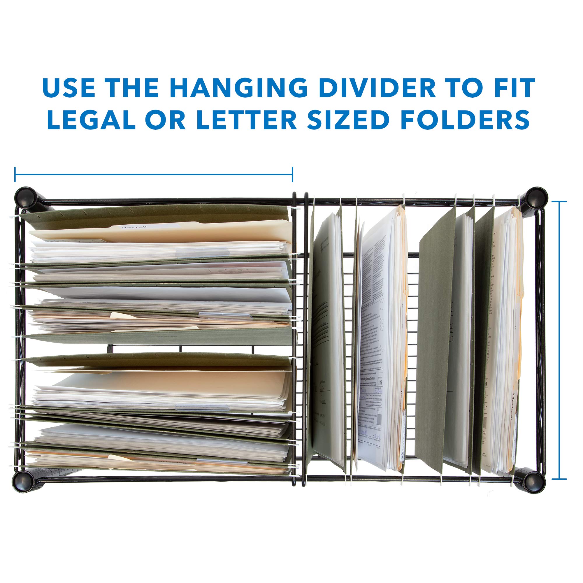 Mount-It! Rolling File Cart with Wheels | Mobile Hanging File Folder Rack | Single Tier with Storage Rack and Locking Casters | Fits Letter and Legal Size Filing Folders | 23" W x 13.5" D x 20" H