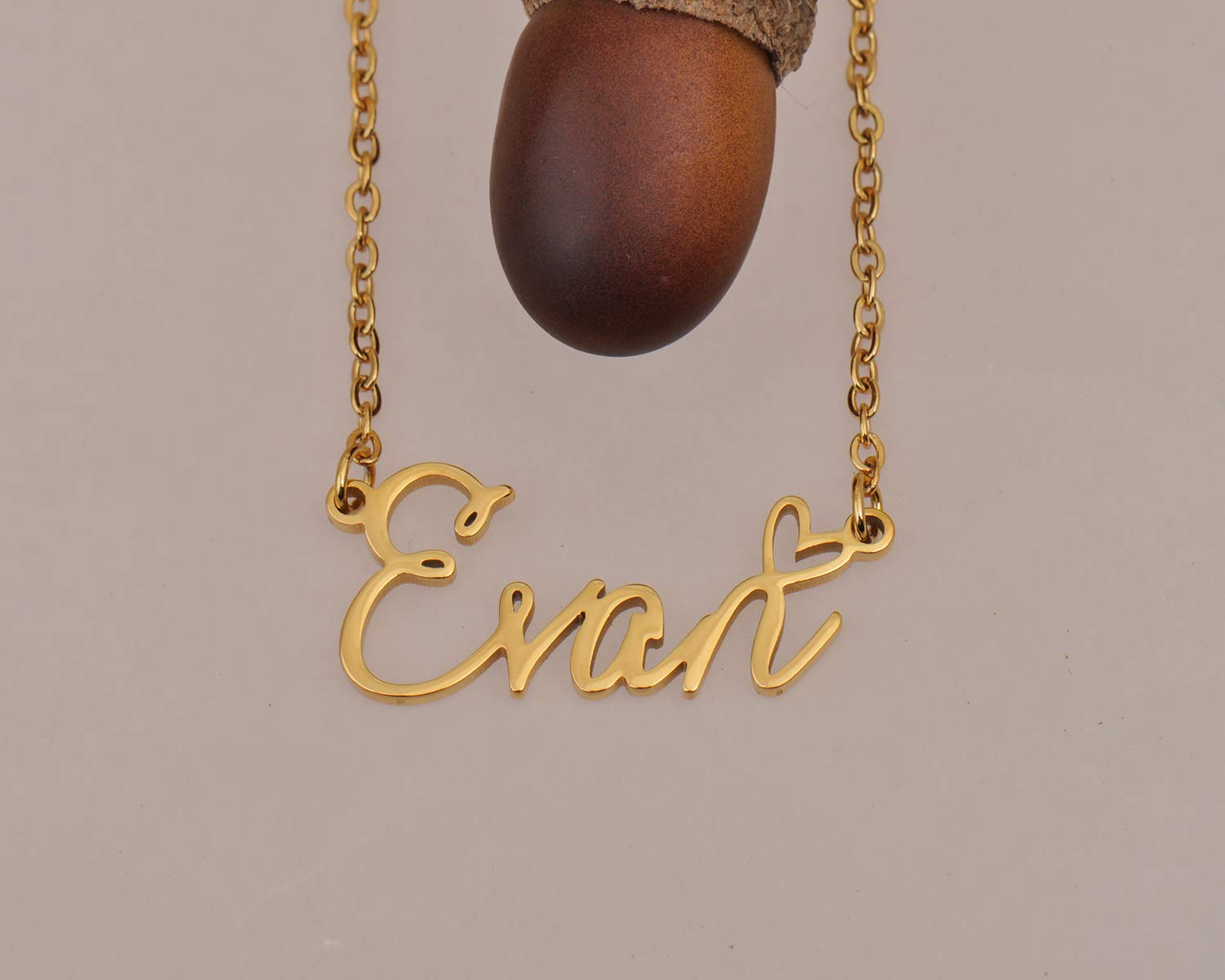 Cobi Name Necklace Name Plate Necklace Name Tag Necklace in Rose Gold