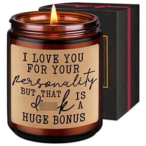 LEADO Scented Candles - Funny Gifts for Men, Naughty Gifts for Him - Boyfriend Gifts, Husband Gifts, Fiance Gifts - Anniversary, Fathers Day, I Love You, Birthday Gifts for Men, BF, Couple, Guy, Gay