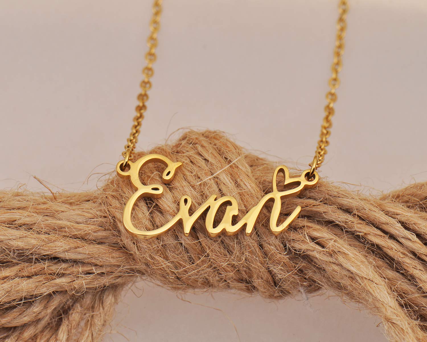 Cobi Name Necklace Name Plate Necklace Name Tag Necklace in Rose Gold