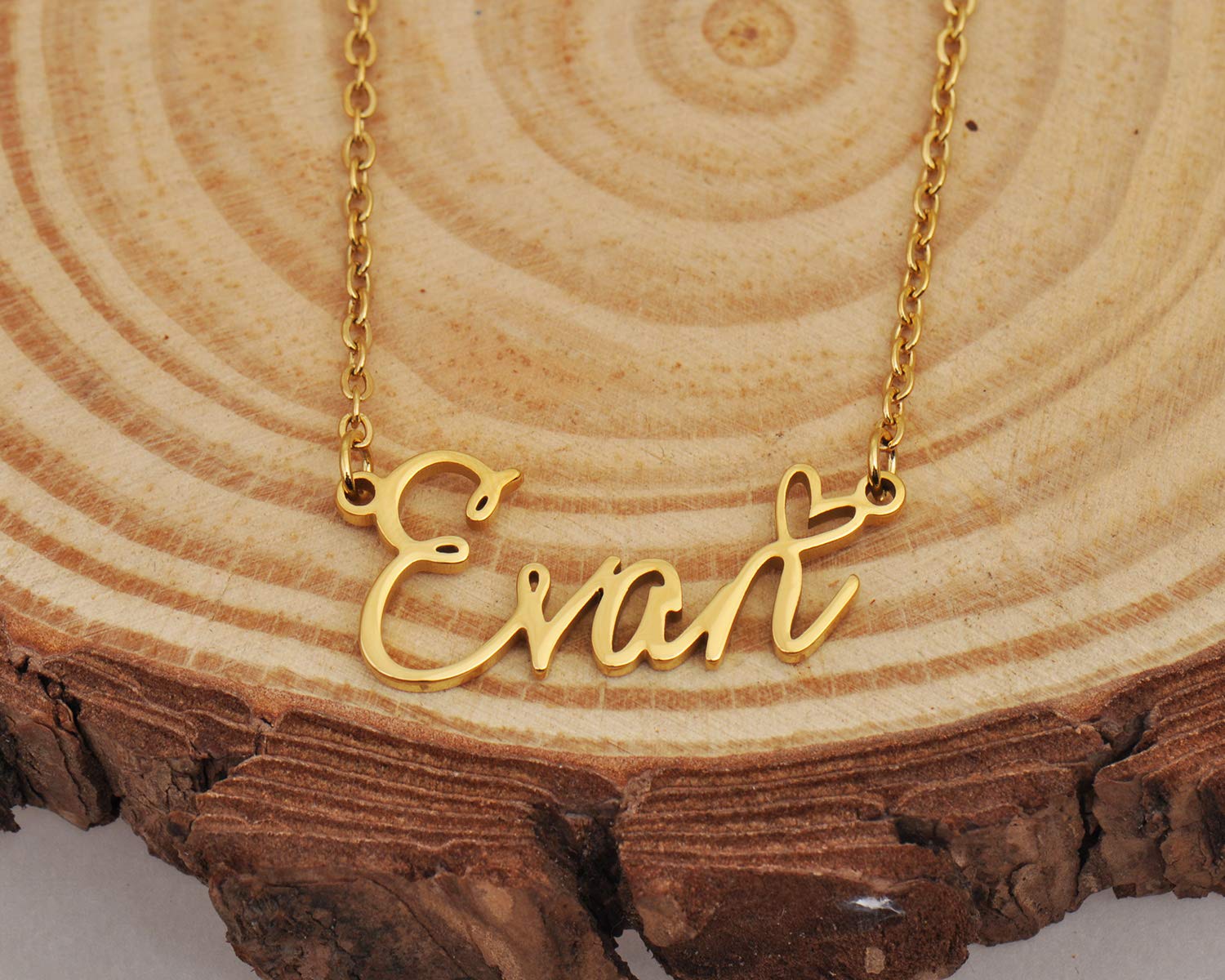 Cobi Name Necklace Name Plate Necklace Name Tag Necklace in Rose Gold
