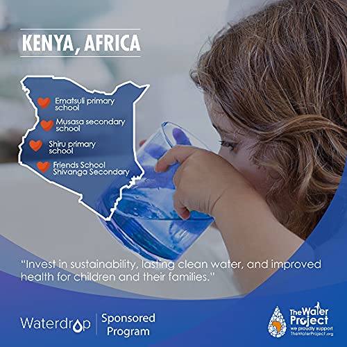 Waterdrop Gravity-fed Water Filter System, NSF/ANSI 372 Certification, 2.25G Stainless-Steel Filter System with 2 Filters and Metal Spigot, Reduces up to 99% of Chlorine-King Tank Series, WD-TK