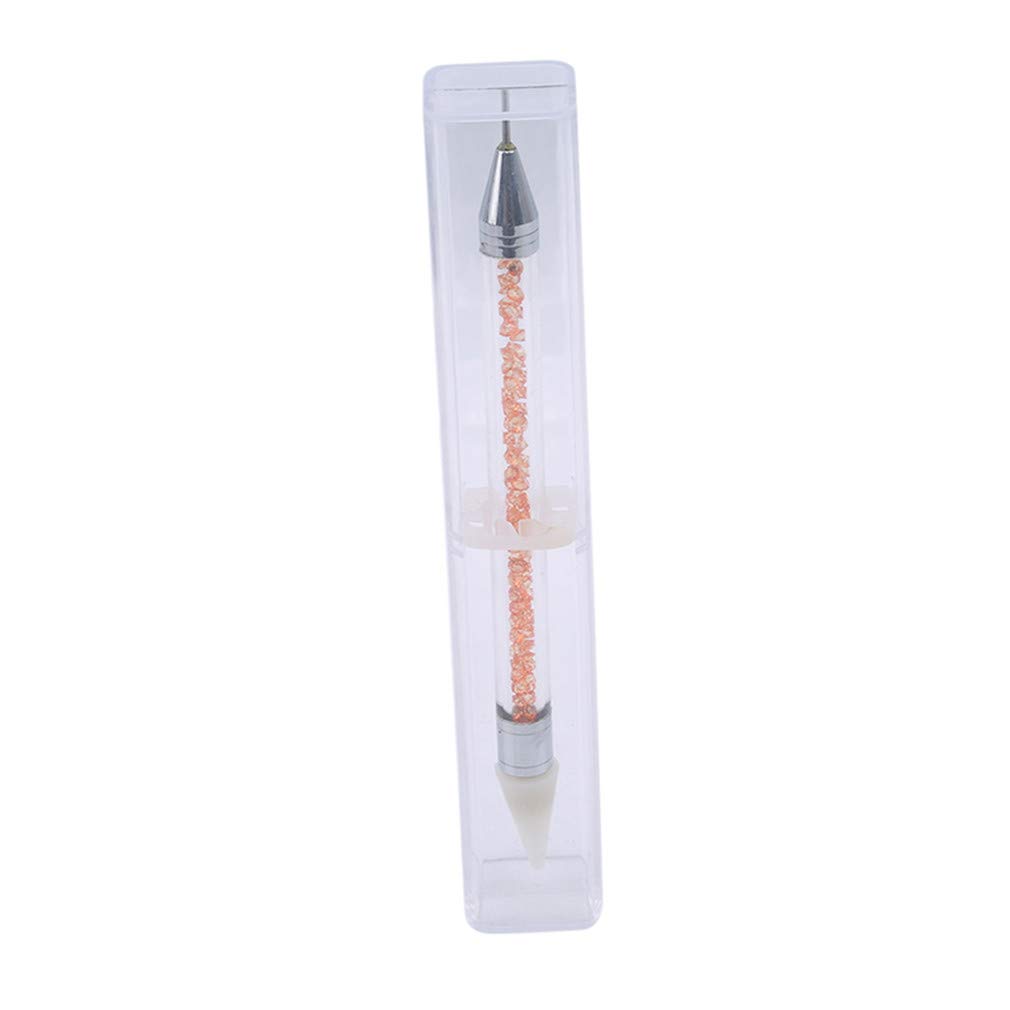 YouCY Point Drill Pen Double-Ended Rhinestone Picker Wax Pencil Manicure Tools Accessories,Orange