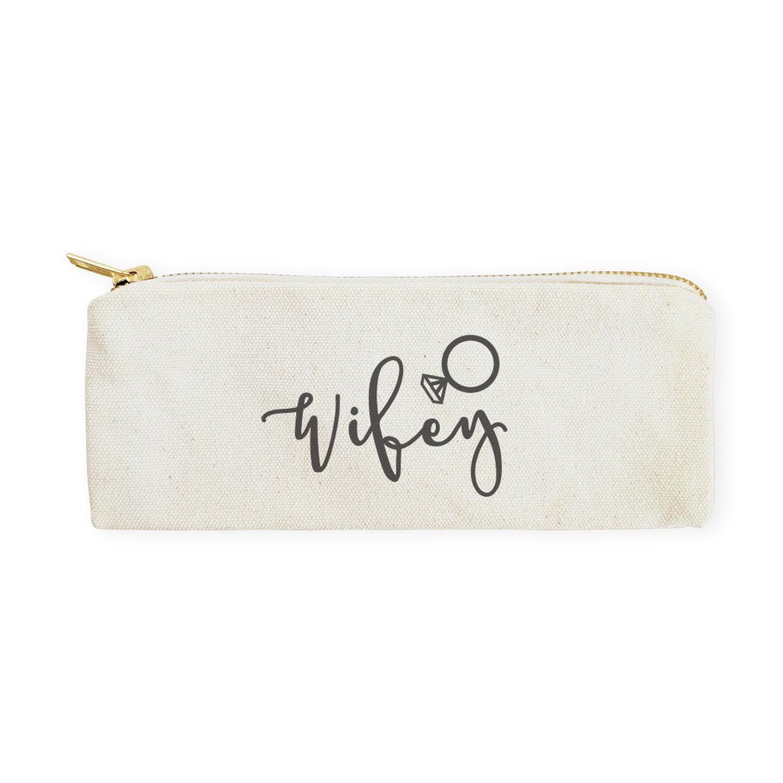 The Cotton & Canvas Co. Wifey Wedding Cosmetic Pouch, Pencil Case, Bridal Party Gift and Travel Make Up Pouch