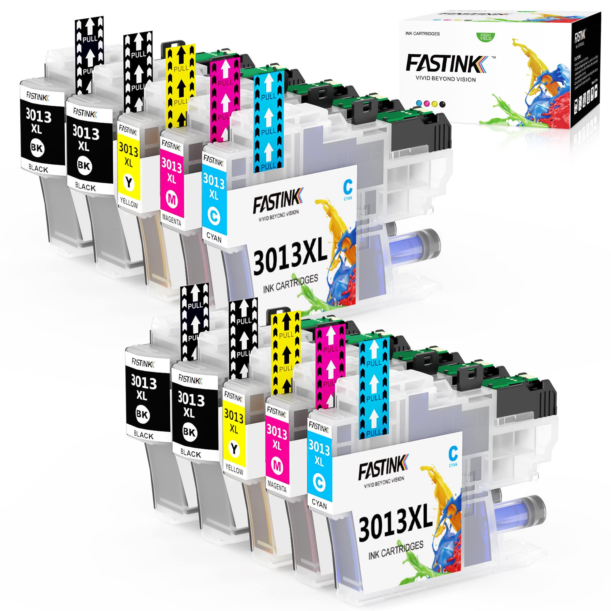 LC3013 LC3011 High Yield Compatible Ink Cartridges Replacement for Brother LC 3011 LC 3013 Compatible with MFC-J491DW MFC-J497DW MFC-J690DW MFC-J895DW (4 Black, 2 Cyan, 2 Magenta, 2 Yellow)