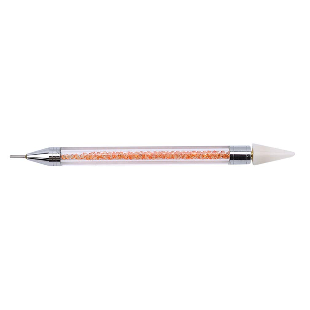 YouCY Point Drill Pen Double-Ended Rhinestone Picker Wax Pencil Manicure Tools Accessories,Orange