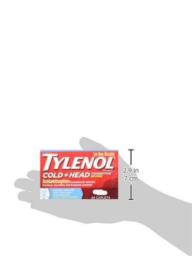 Tylenol Cold + Head Congestion Severe Medicine Caplets for Fever, Pain & Congestion Relief, 24 ct.