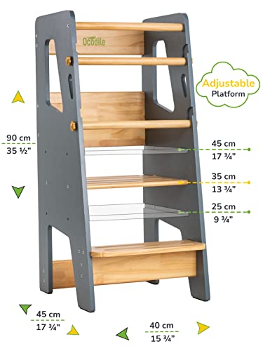 Ocodile Toddler Standing Tower - Safer Than a Step Stool, Perfect Place for Stepping Up and Learning New Skills - Ideal Helper for Little Kids in The Kitchen