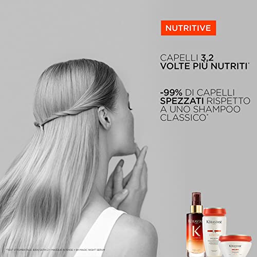 KERASTASE Nutritive Satin 1 Hydrating Shampoo | For Normal to Mildly Dry Hair | Strengthens and Softens | With Irisome Complex | Bain Satin 1| 8.5 Fl Oz