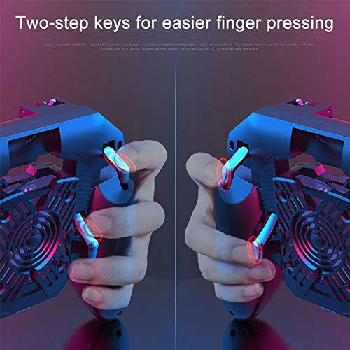 Sweden JYXDKD New PUBG Gamepad Grip With Portable Charger Cooling Fan for PUBG Mobile Controller Six Finger L1R1 Game Trigger Joystick