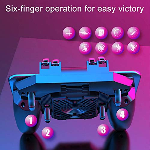 Sweden JYXDKD New PUBG Gamepad Grip With Portable Charger Cooling Fan for PUBG Mobile Controller Six Finger L1R1 Game Trigger Joystick