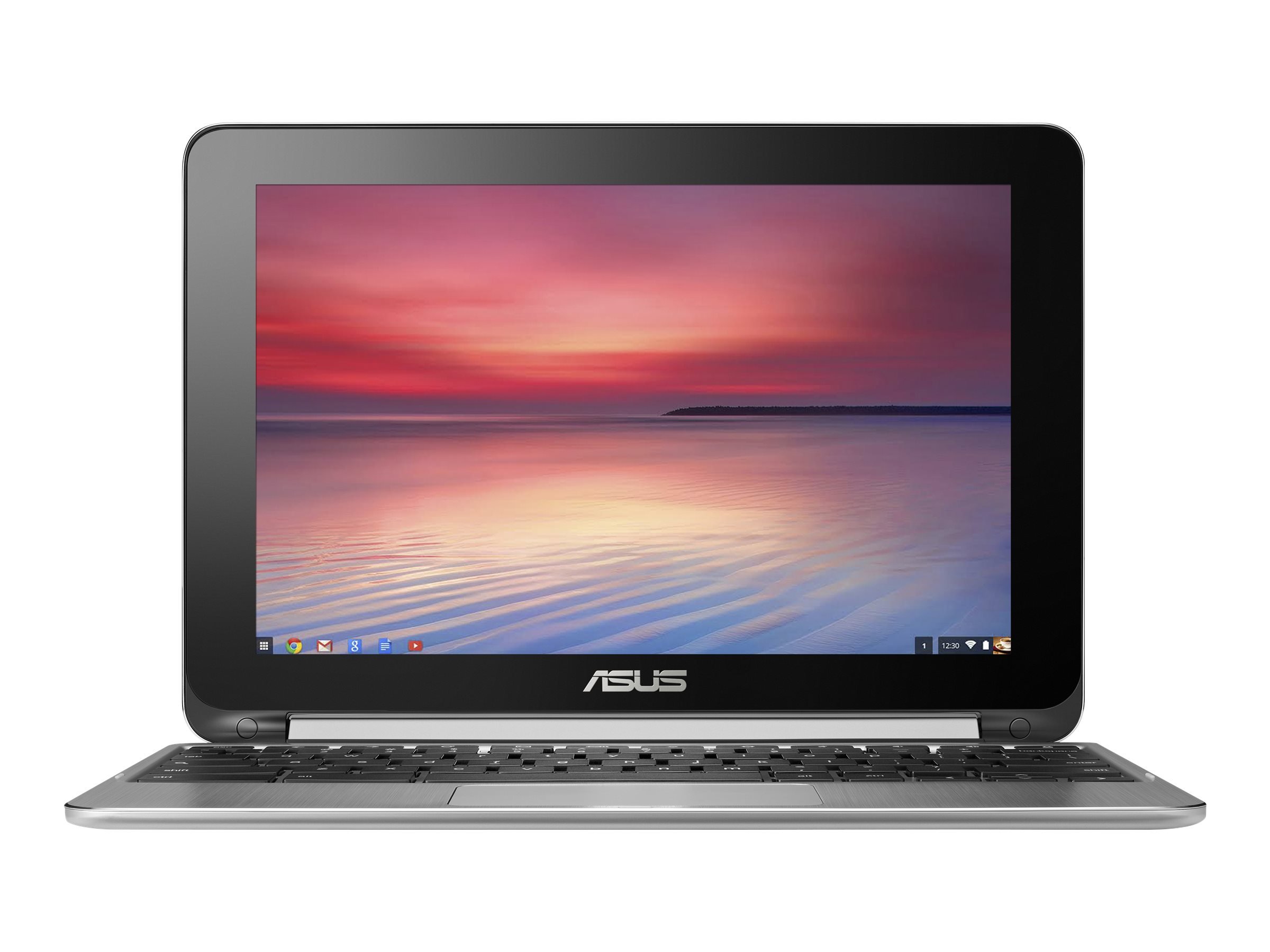 ASUS C100PA-DB01 Chromebook Flip 10.1" Touchscreen Laptop (Quad Core, 2GB, 16GB SSD) - Aluminum Chassis,Silver