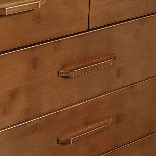 HOMCOM Tall Dresser for Bedroom, 7 Drawer Dresser, Chest of Drawers with Bamboo Frame, Brown