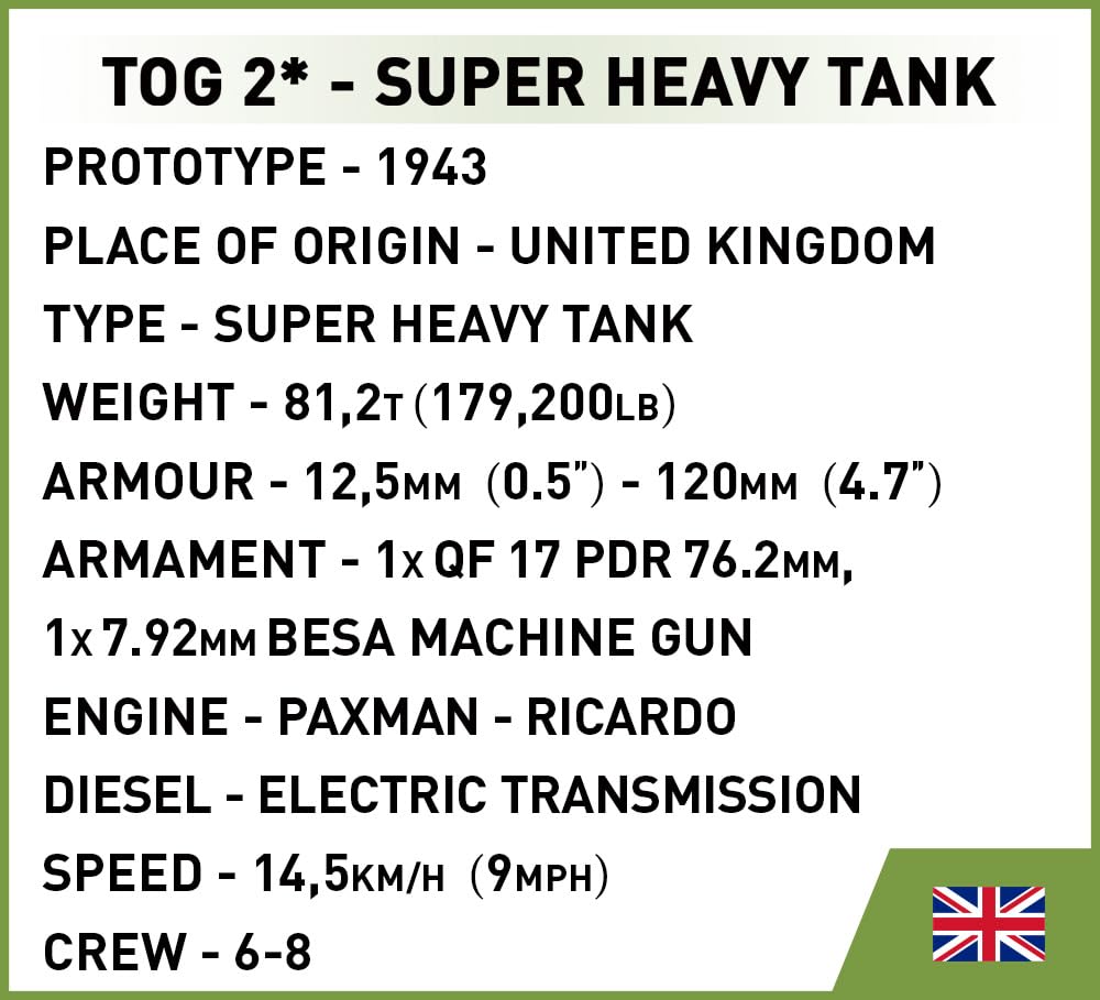 COBI 1225 Pcs Hc WWII /2544/ Tog 2 Super Heavy Tank