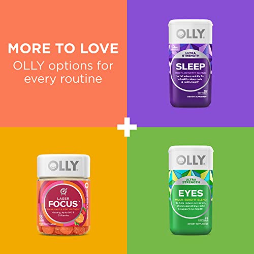 OLLY Ultra Strength Brain Softgels, Nootropic, Supports Healthy Brain Function, Memory, Focus and Concentration, Omega-3s, Vitamins B6 and B12, 30 Day Supply - 60 Count