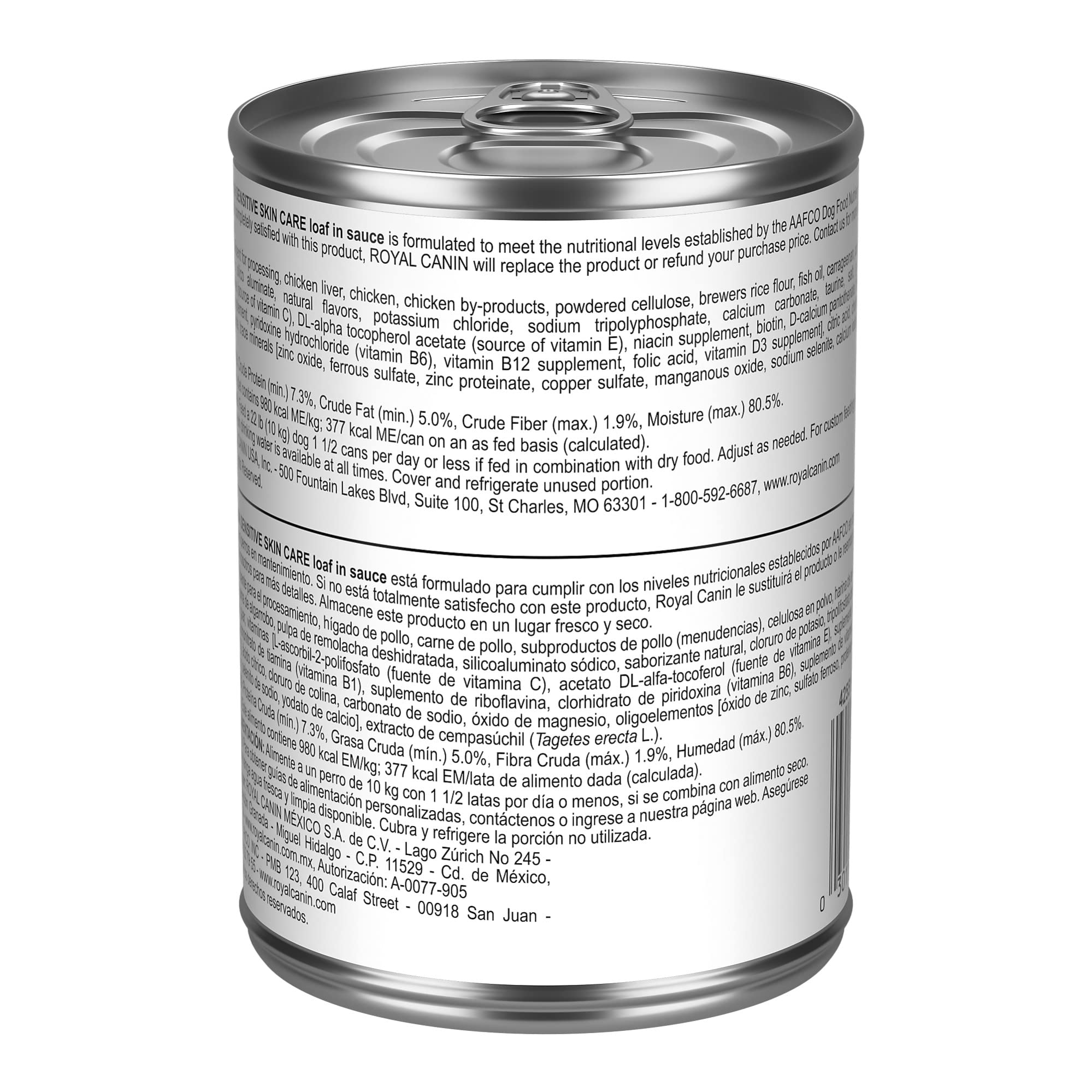 Royal Canin Sensitive Skin Care Loaf in Sauce Wet Dog Food, 13.5 oz can (12-Count)