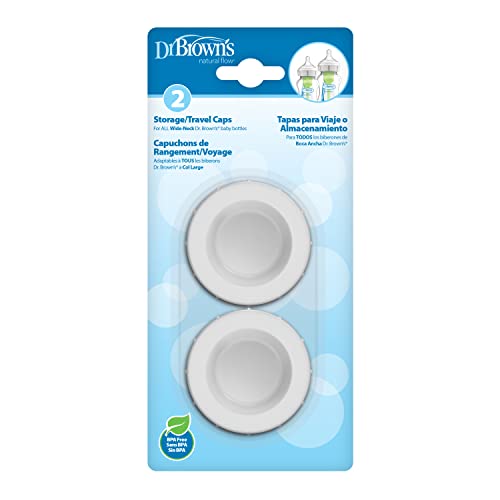 Dr. Brown’s Natural Flow® Storage/Travel Caps, Wide-Neck, 2 Count (Pack of 1)