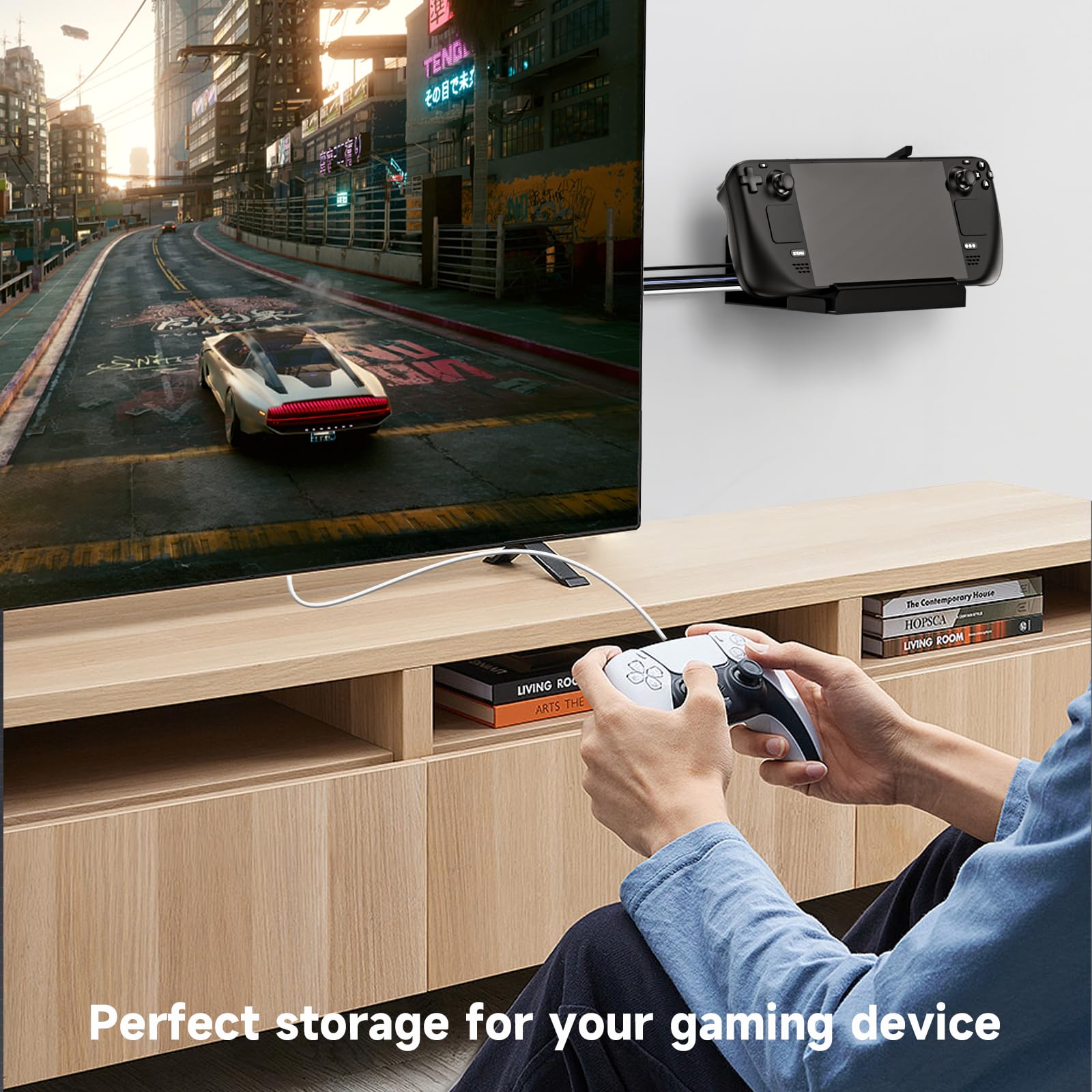 KUNSLUCK Wall Mount for Steam Deck Dock Official, Steam Deck Dock Wall Mount Stand, Mount Your Steam Deck on the wall or Near TV