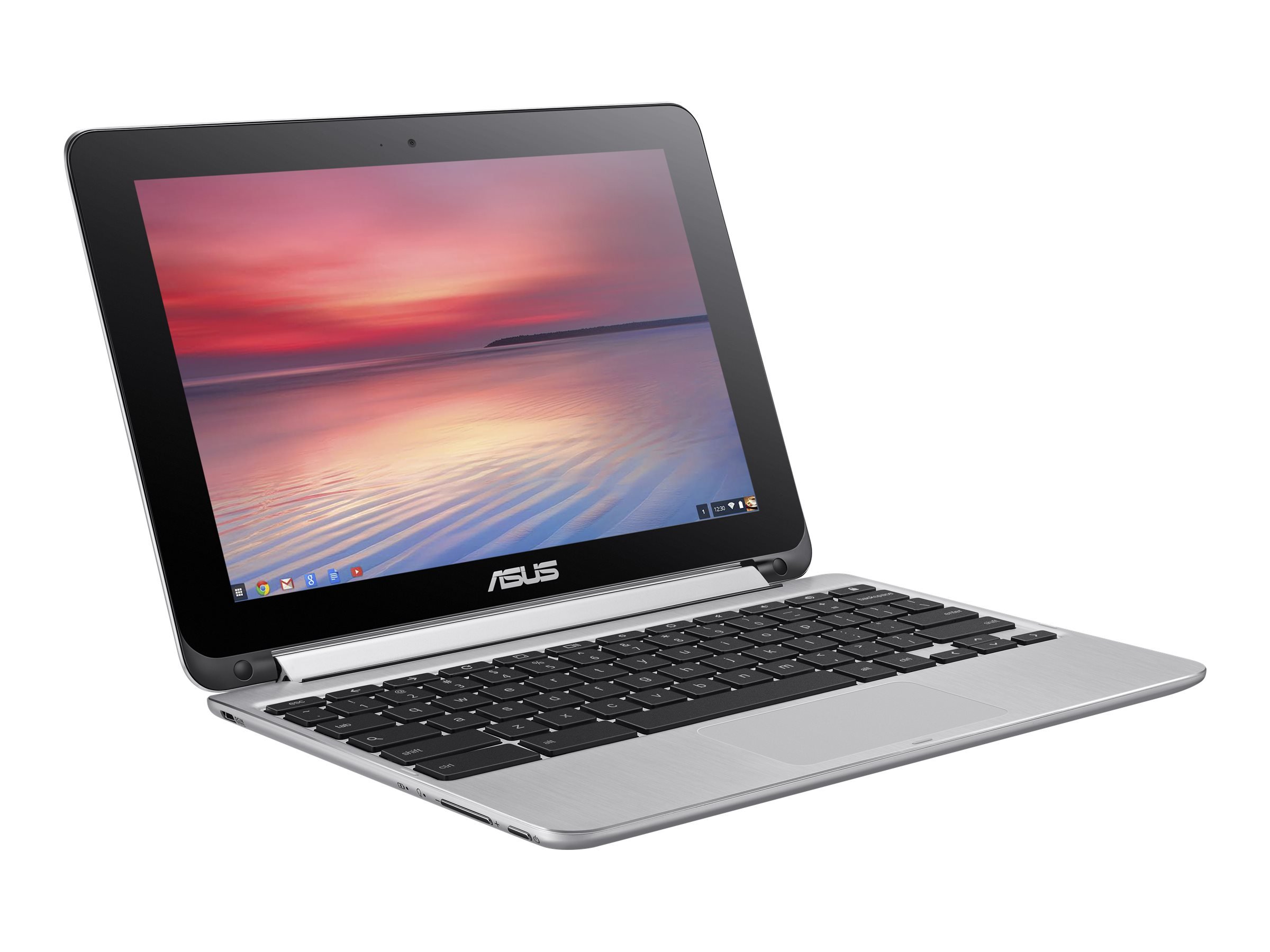 ASUS C100PA-DB01 Chromebook Flip 10.1" Touchscreen Laptop (Quad Core, 2GB, 16GB SSD) - Aluminum Chassis,Silver