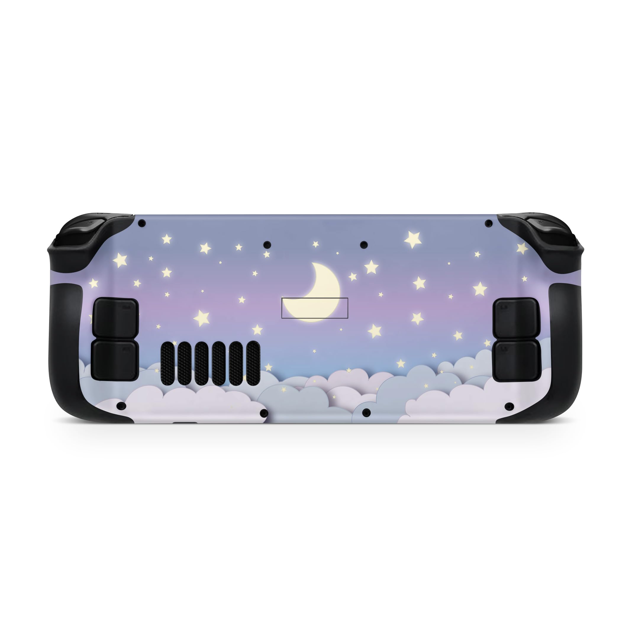 TACKY DESIGN Clouds Skin Compatible with Steam Deck Skin LCD and Compatible with Steam Deck OLED Skin, Pastel Starry Premium 3M Vinyl Decal, Cute Full Wrap Purple Sky Moon Cover