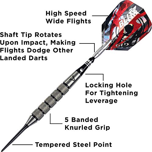Viper by GLD Products unisex adult Viper Blitz 95 Tungsten Steel Tip Dart Set with Case 28 Grams, Black, 28-Gram US