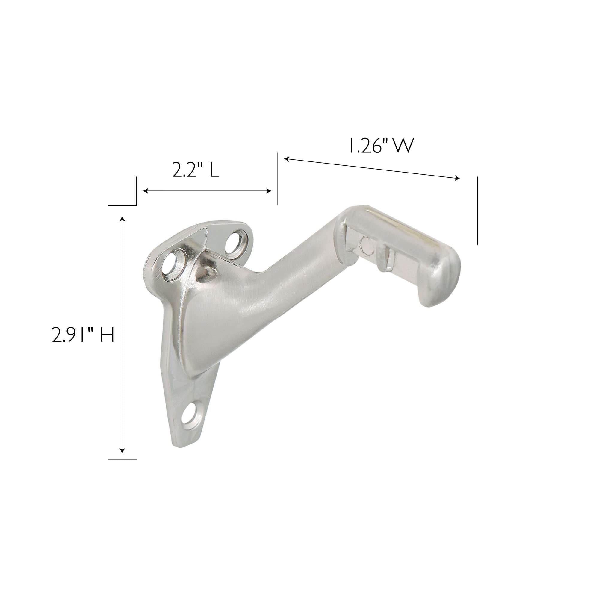5-Pack Standard Handrail Brackets for Stairways and Hallways, Satin Nickel β Design House, 182006