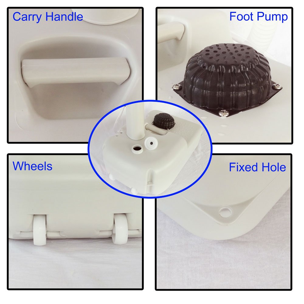 Kcelarec Portable Camping Sink w/Towel Holder & Soap Dispenser,Hand Wash Basin Stand w/Rolling Wheels - for Outdoor Events, Gatherings, Worksite & Camping (Standard)