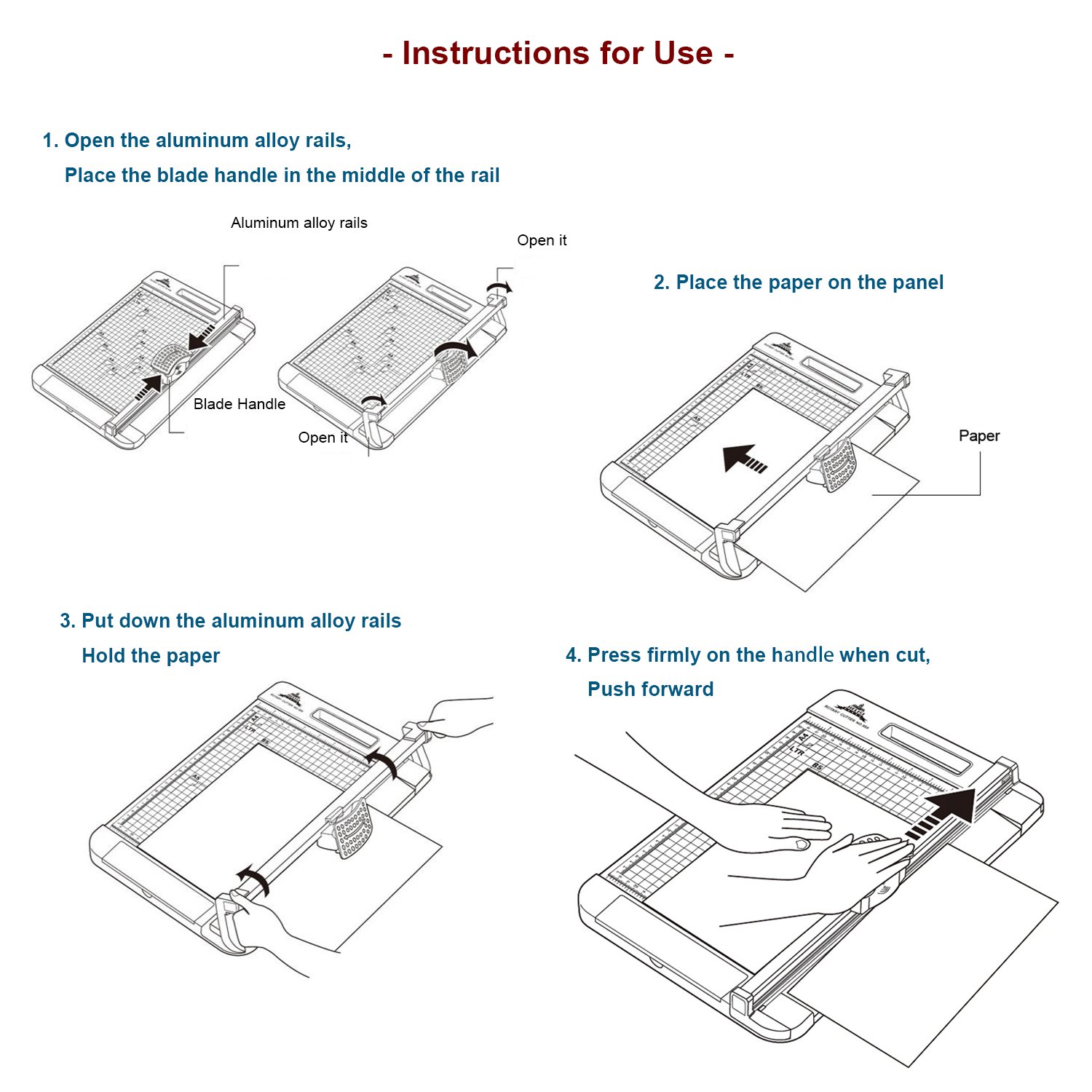 Jielisi 3-Way 12.6 Inch (A4 size) Rotary Trimmer Cutter Perforate & Scallop