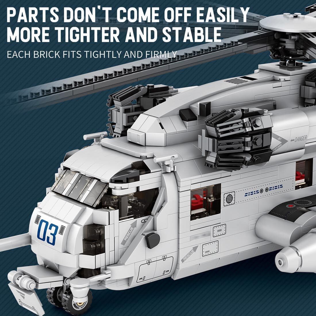 CHUO Military Army Airplane Building Bricks, MOC-127265 CH-53E Super Stallion Military Helicopter Building Blocks, 1/35 MOC Aircraft Model Plane Toy (2192 PCS)