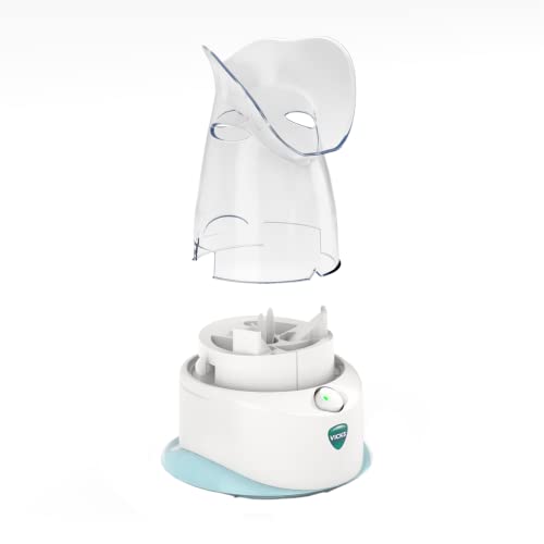 Vicks Personal Steam Inhaler, V1200, Face Steamer or Inhaler with Soft Face Mask for Targeted Steam Relief, Aids with Sinus Problems, Congestion, Cough, Use with Soothing Menthol Vicks VapoPads